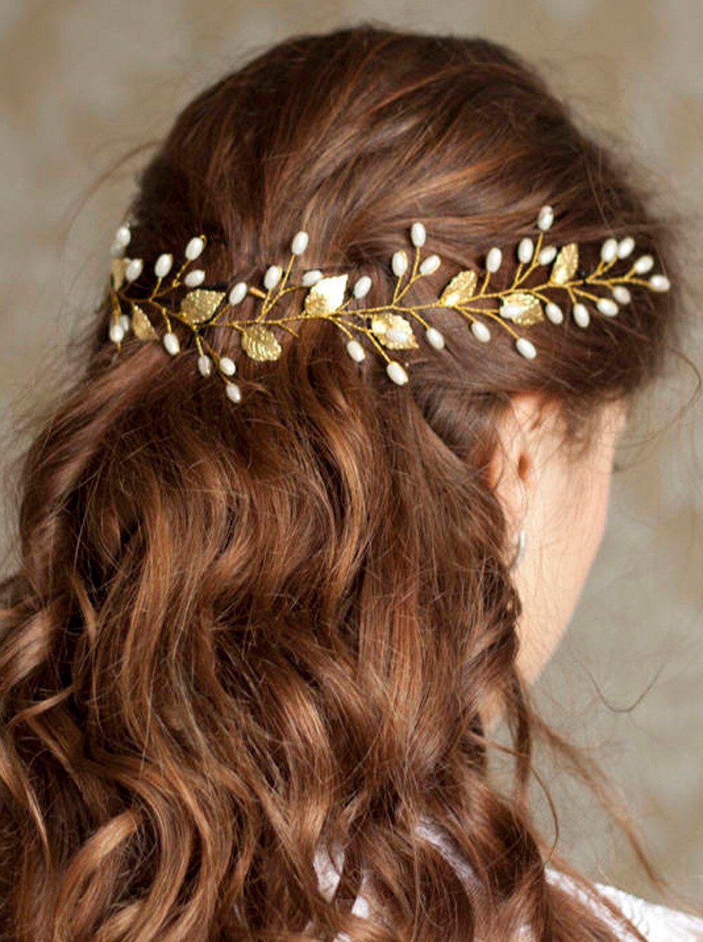 Bridal Gold Leaf headpiece Hair Vine Gold leaf hai... – Vicedeal