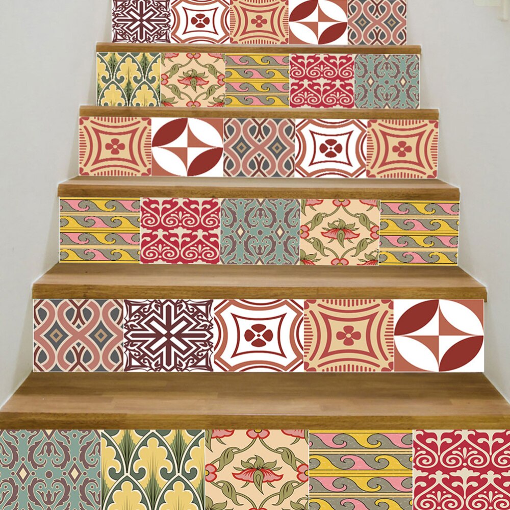 6pcs Blue and White Porcelain Style Stairs Sticker... – Grandado