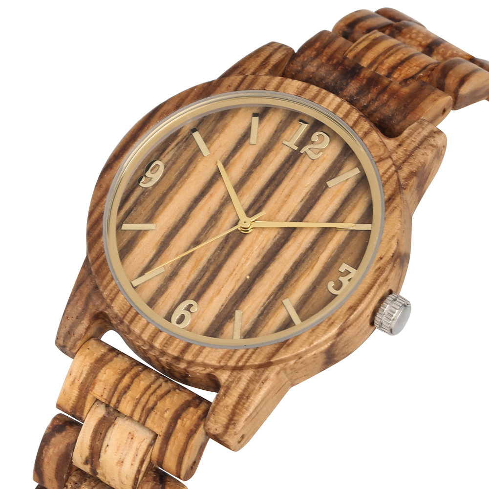 charmant Braun Quarz Holz Uhr Zifferblatt Arabisch... – Grandado