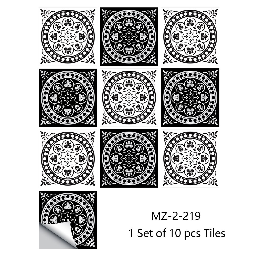 10pcs/set Black & White Gray Hard Tiles Sticker Ki... – Grandado