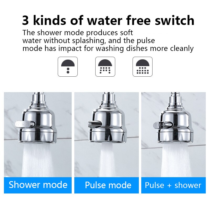 3 Modes Faucet Aerator Moveable Flexible Tap Head ... – Vicedeal