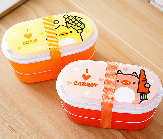 6 färger tecknad bärbar matlåda mikrovågsugn bento... – Grandado