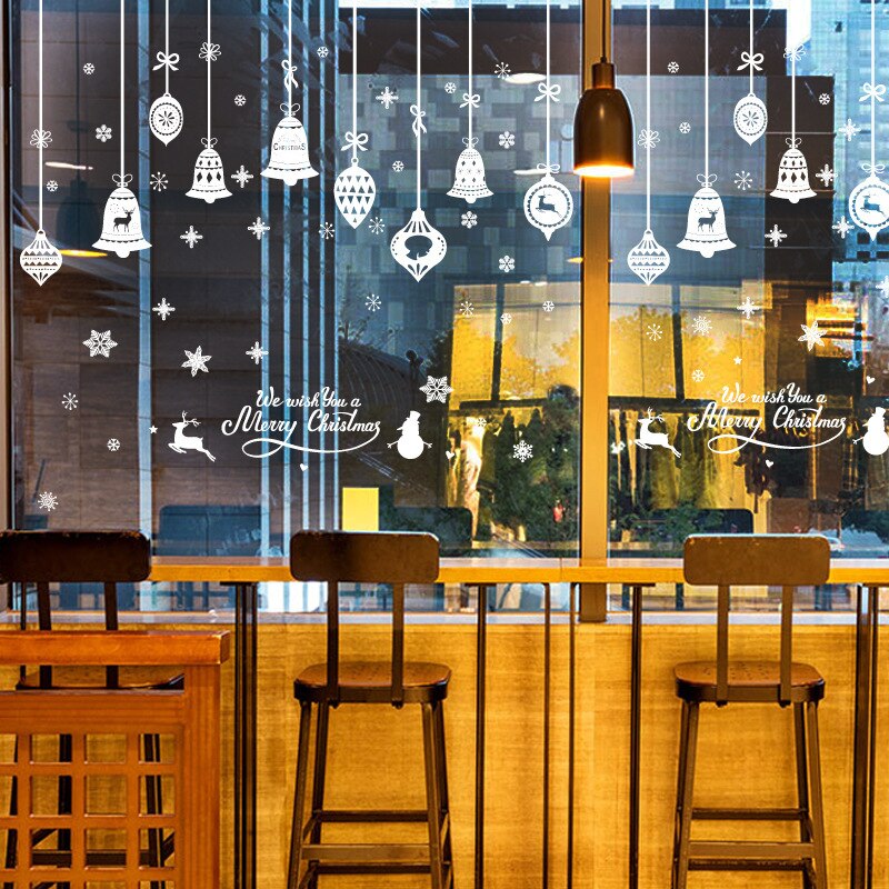 Christmas Bells Shop Window Glass Doors and Window... – Grandado