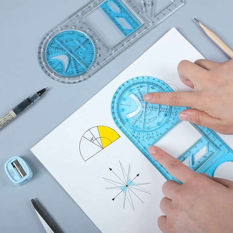 3 Pieces Multifunctional Geometric Ruler Sets Math... – Vicedeal