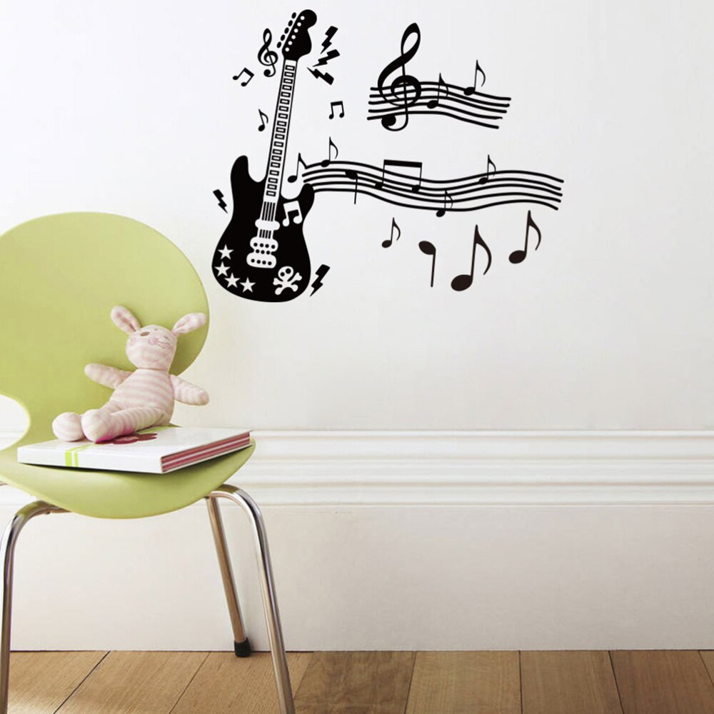 Musical Notes Guitar Vinyl Wall Stickers Living Ro... – Grandado