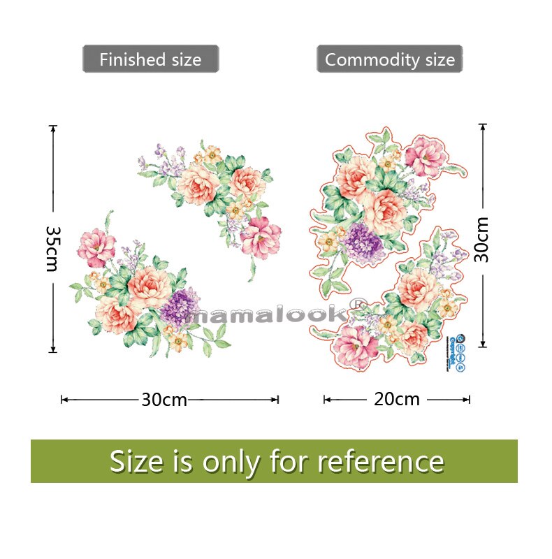 Colorful flowers 3d Wall Stickers Beautiful Peony ... – Grandado