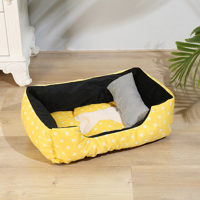 Pet Dog House Square Bed Warm Soft Long Plush Cat ... – Grandado