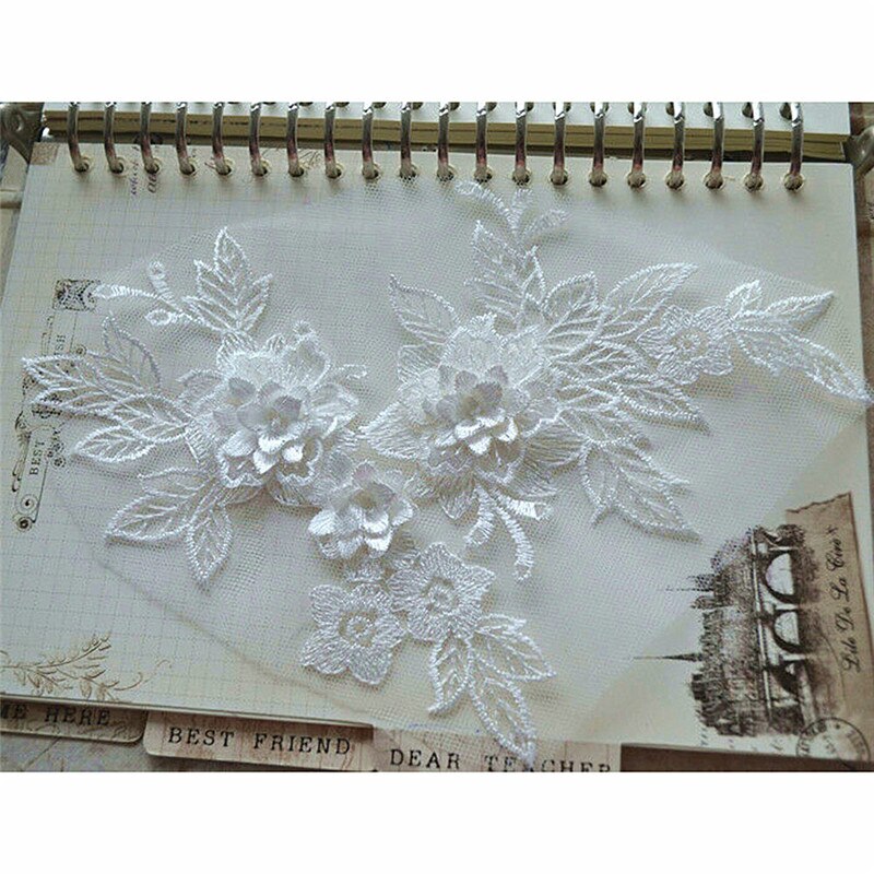 Multicolor Polyester 3D Flower Lace Applique Sewin... – Grandado