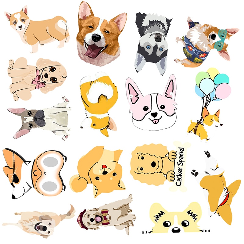 50 PCS Cartoon Dog Stickers Cool Different Style D... – Grandado