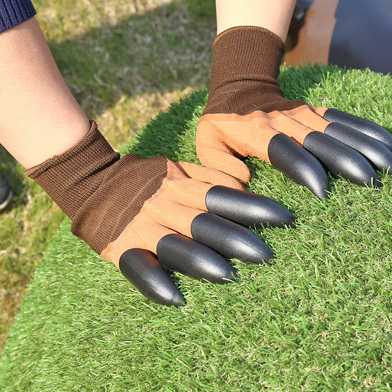 Garden Gloves with 4 Claws Garden Genie Rubber Glo... – Grandado