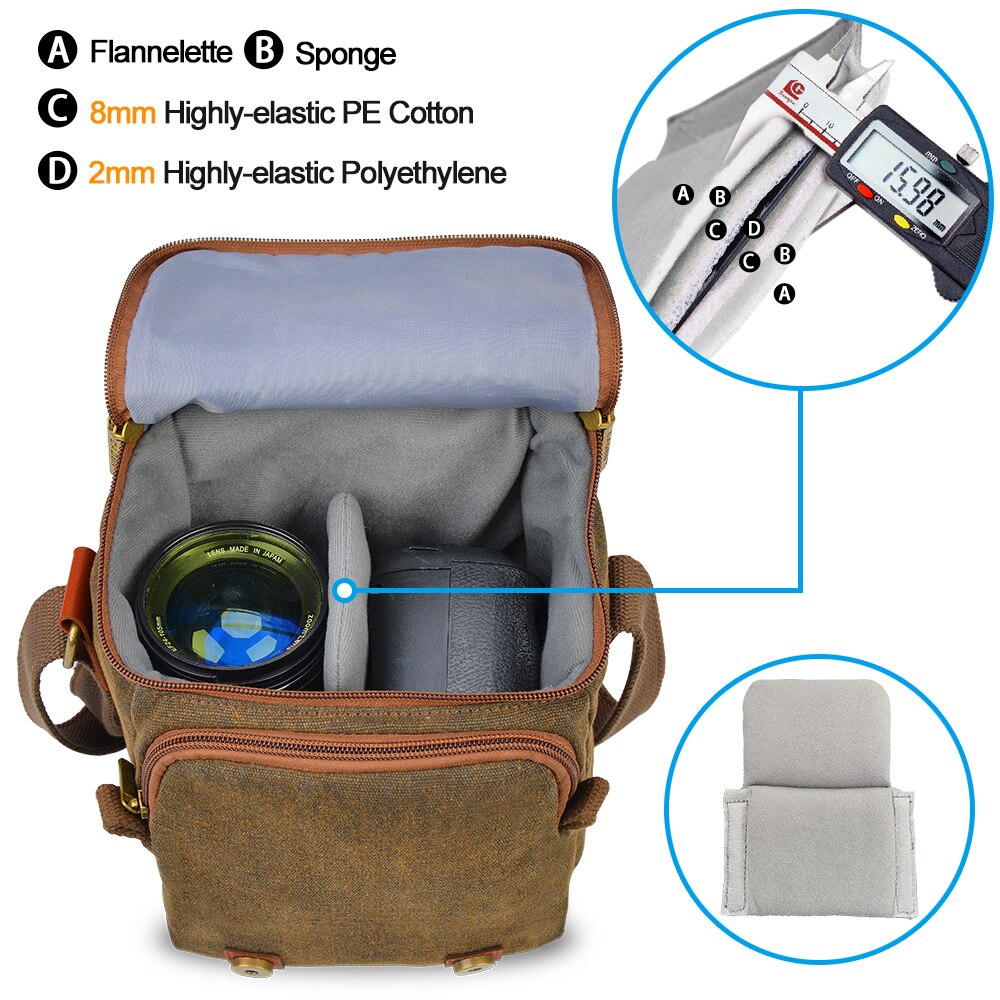 CADeN DSLR Camera Bag Canvas Shoulder Bag Camera C... – Grandado