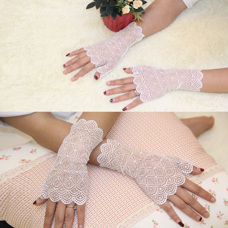 1 Pair Summer Warm Wrist Lace Hand Black Cotton Fi... – Grandado