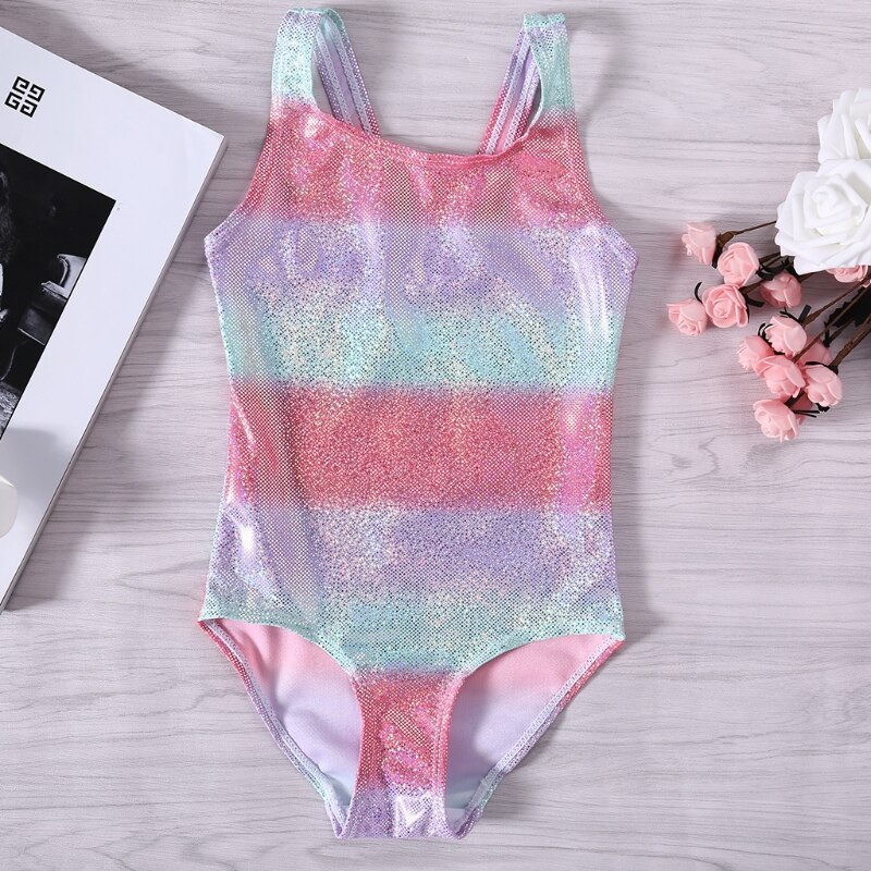Girl Silver Press Bikini Children Teenage Swimsuit Grandado
