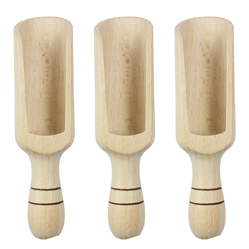 3PC Mini Wooden Scoops Bath Salt Spoon Candy Scoop... – Vicedeal