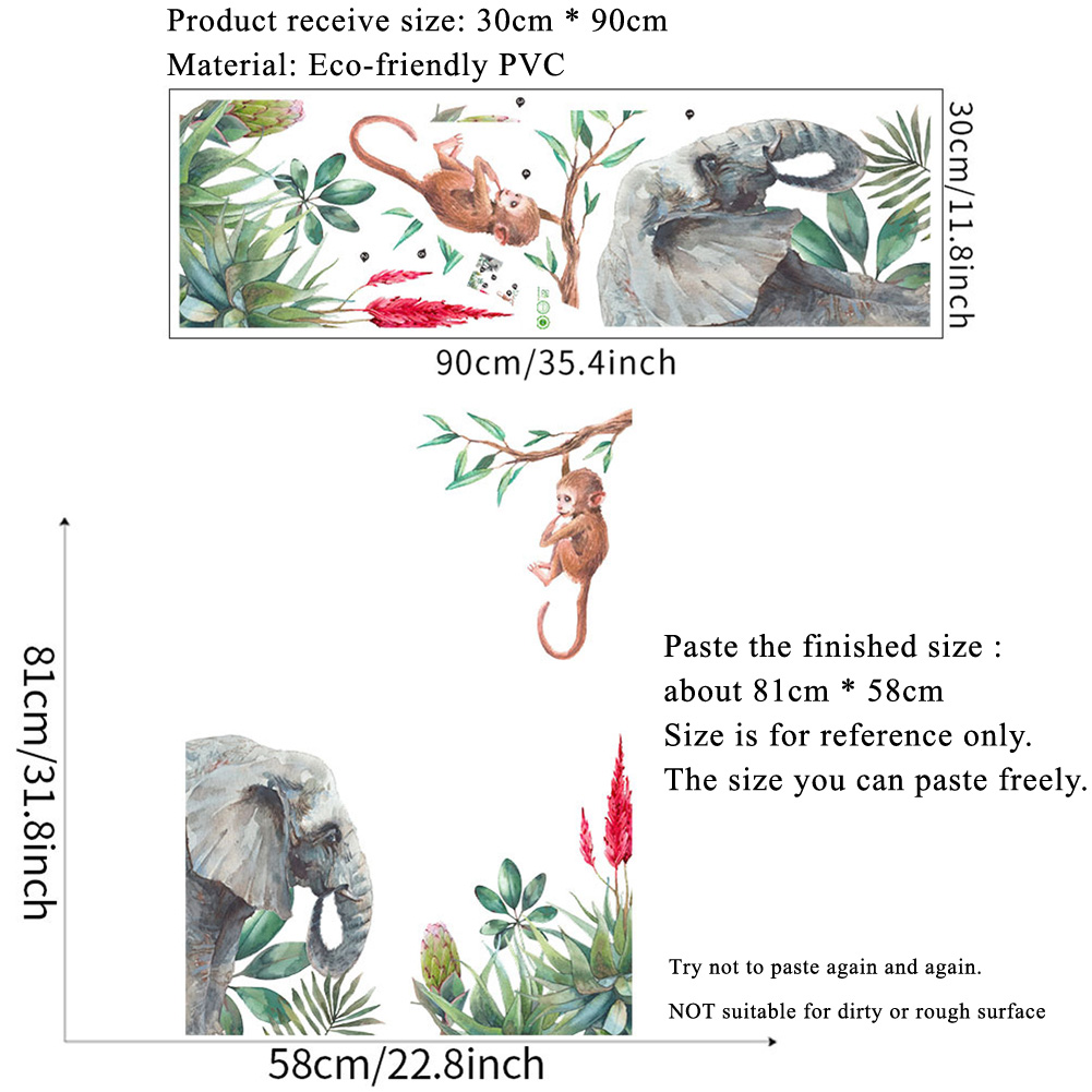 Cartoon Aap Olifant Muursticker Kids Baby Kamer Ac... – Vicedeal