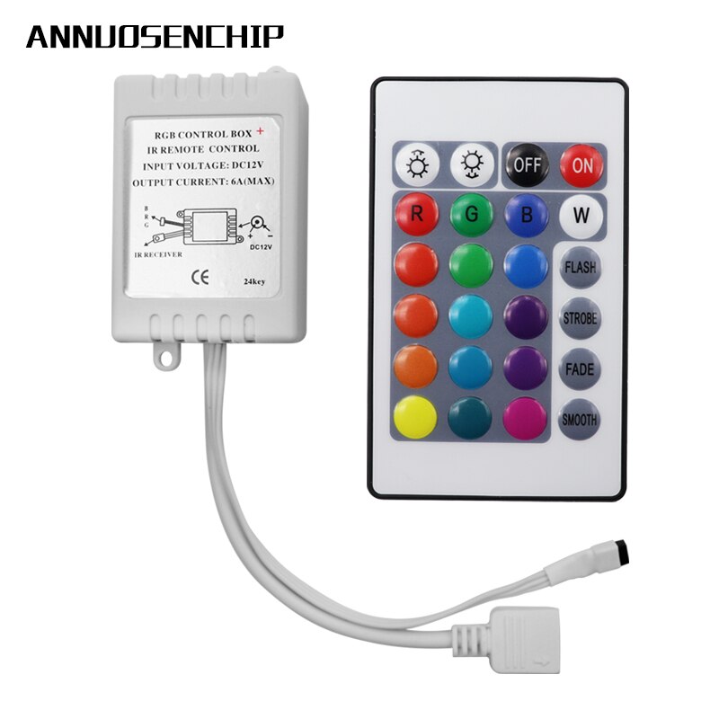 DC12V 24 Keys IR Remote RGB Controller for SMD3528... – Grandado