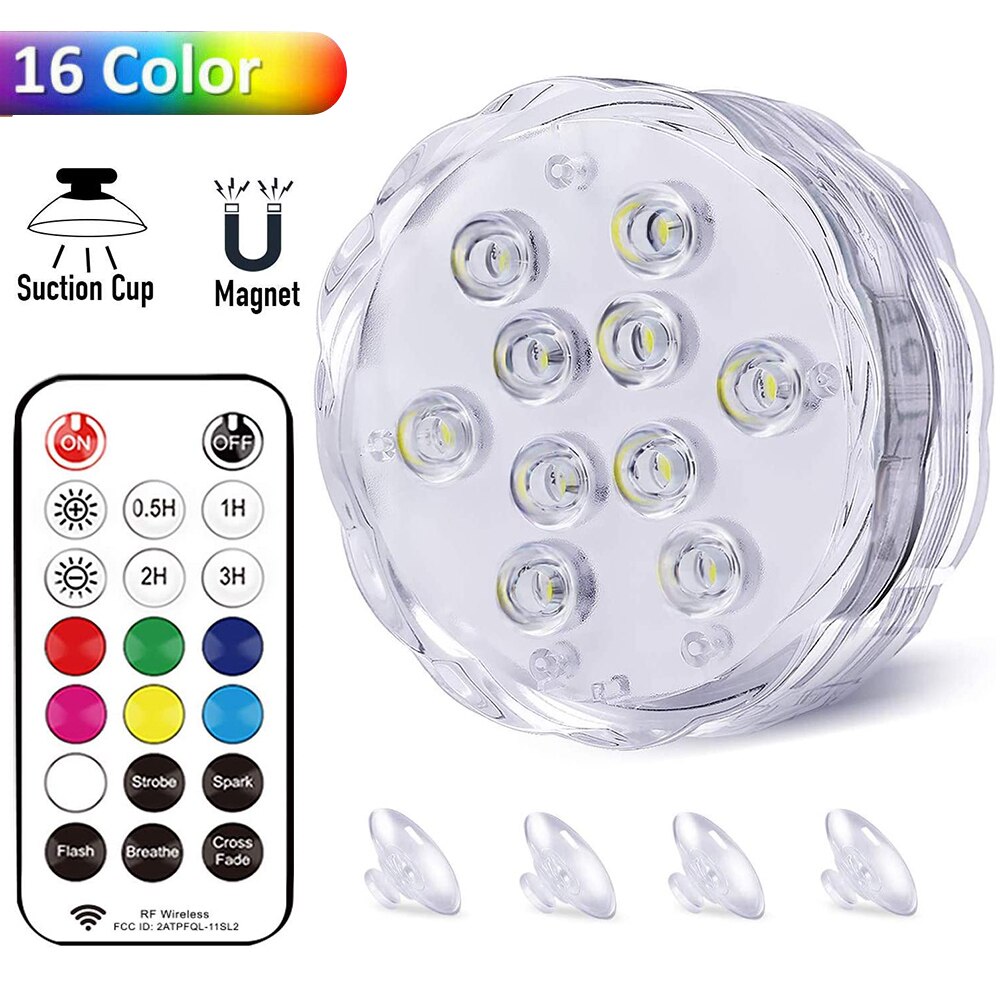 RGB Submersible Light With Magnet And Suction Cups... – Grandado