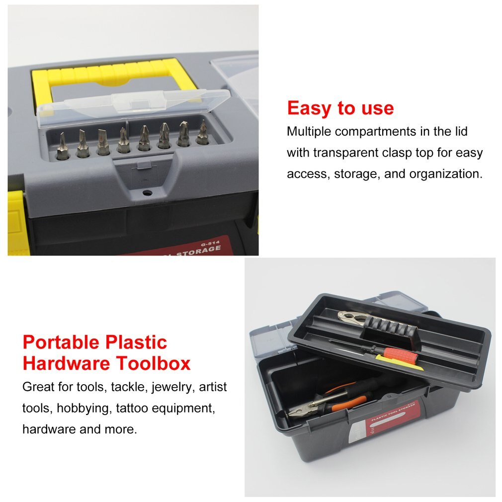Portable Plastic Hardware Toolbox Household Small ... – Grandado