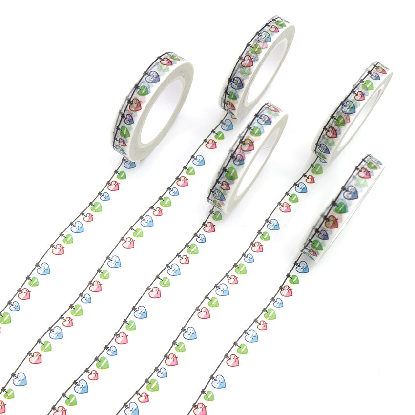 10m*8mm Colorful Love Heart Washi Tape Sticky Mask... – Vicedeal