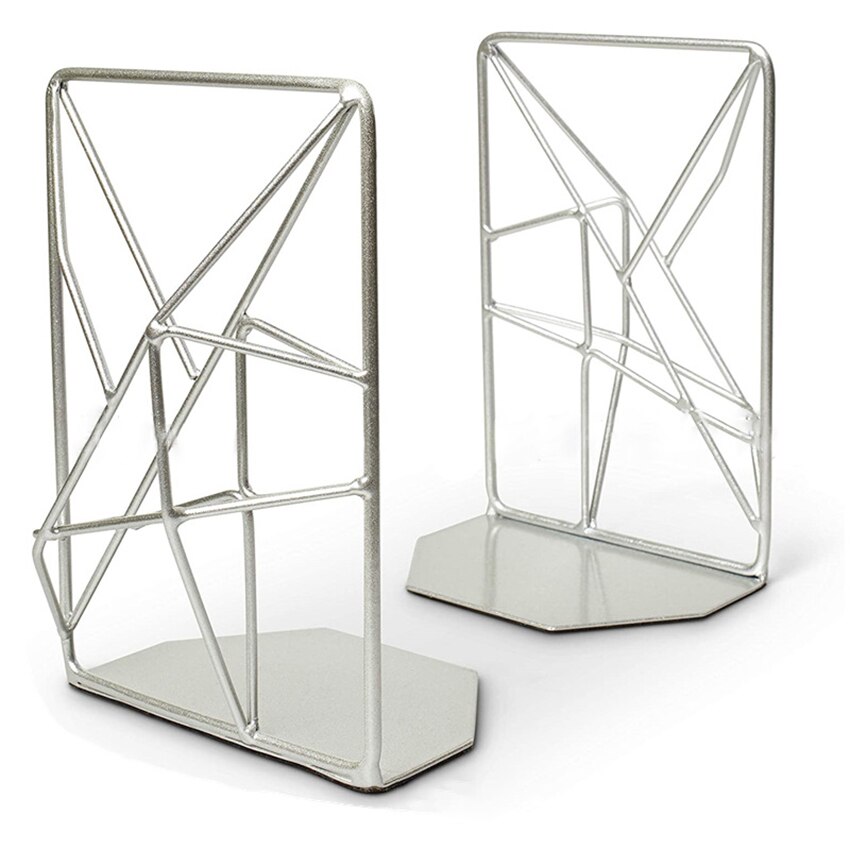 2Pcs Geometric Bookends with Matte Finish Decorati... – Grandado