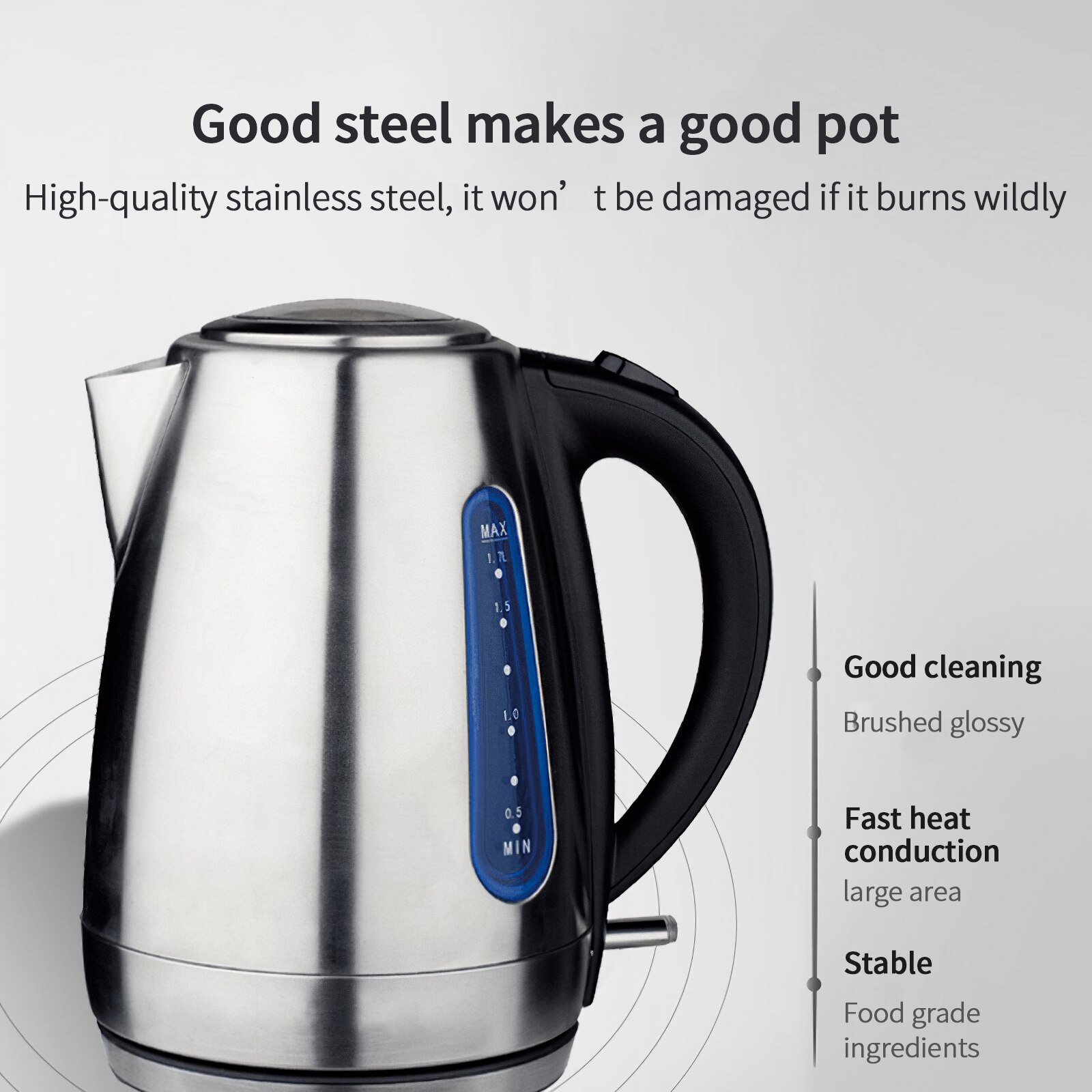 1.7L Household Electric Kettle With Automatic Powe... – Vicedeal