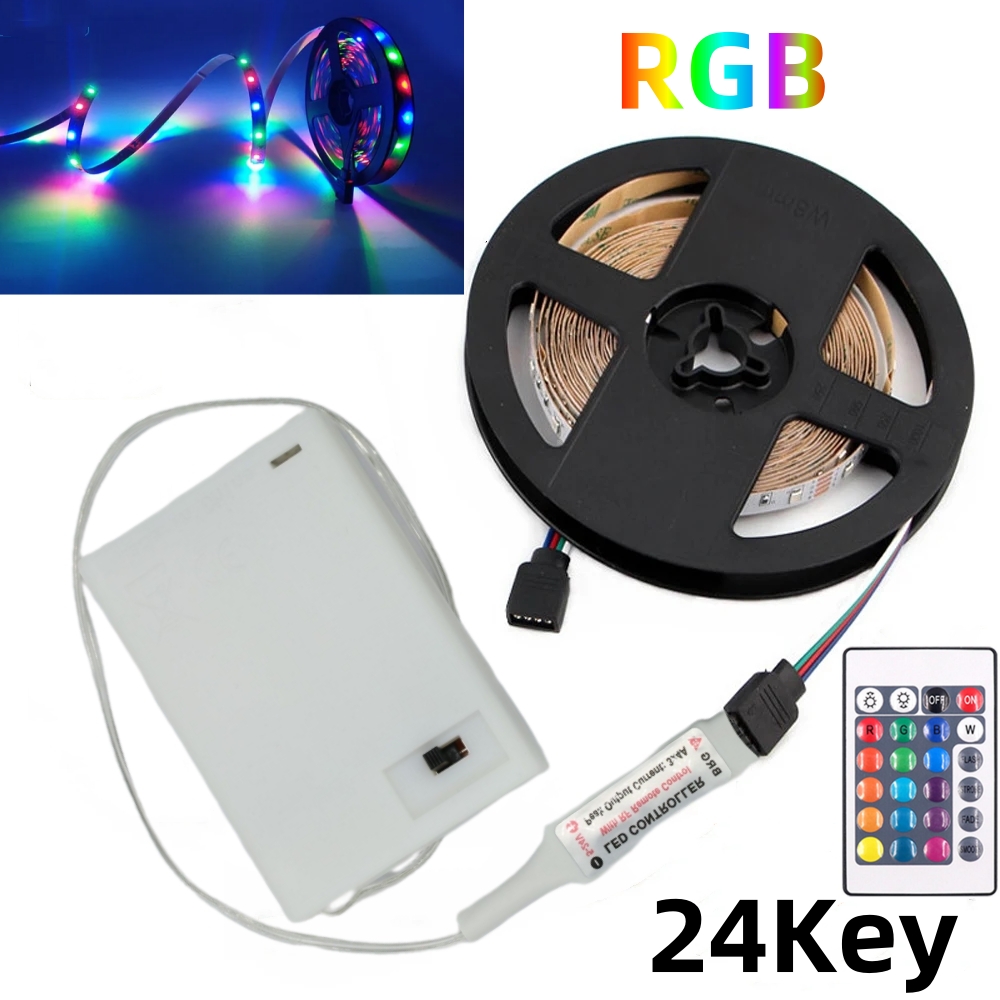 Tira de luces LED RGB con batería 3AA, cinta LED F... – Grandado