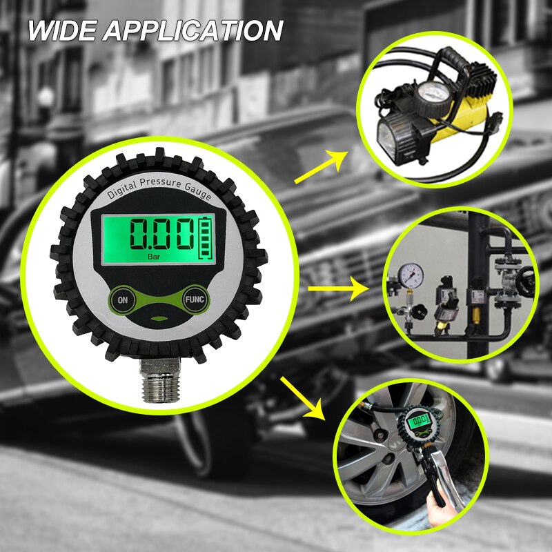 Digitale Lage Manometer met 1/4 ''NPT Bodem Connec... – Grandado