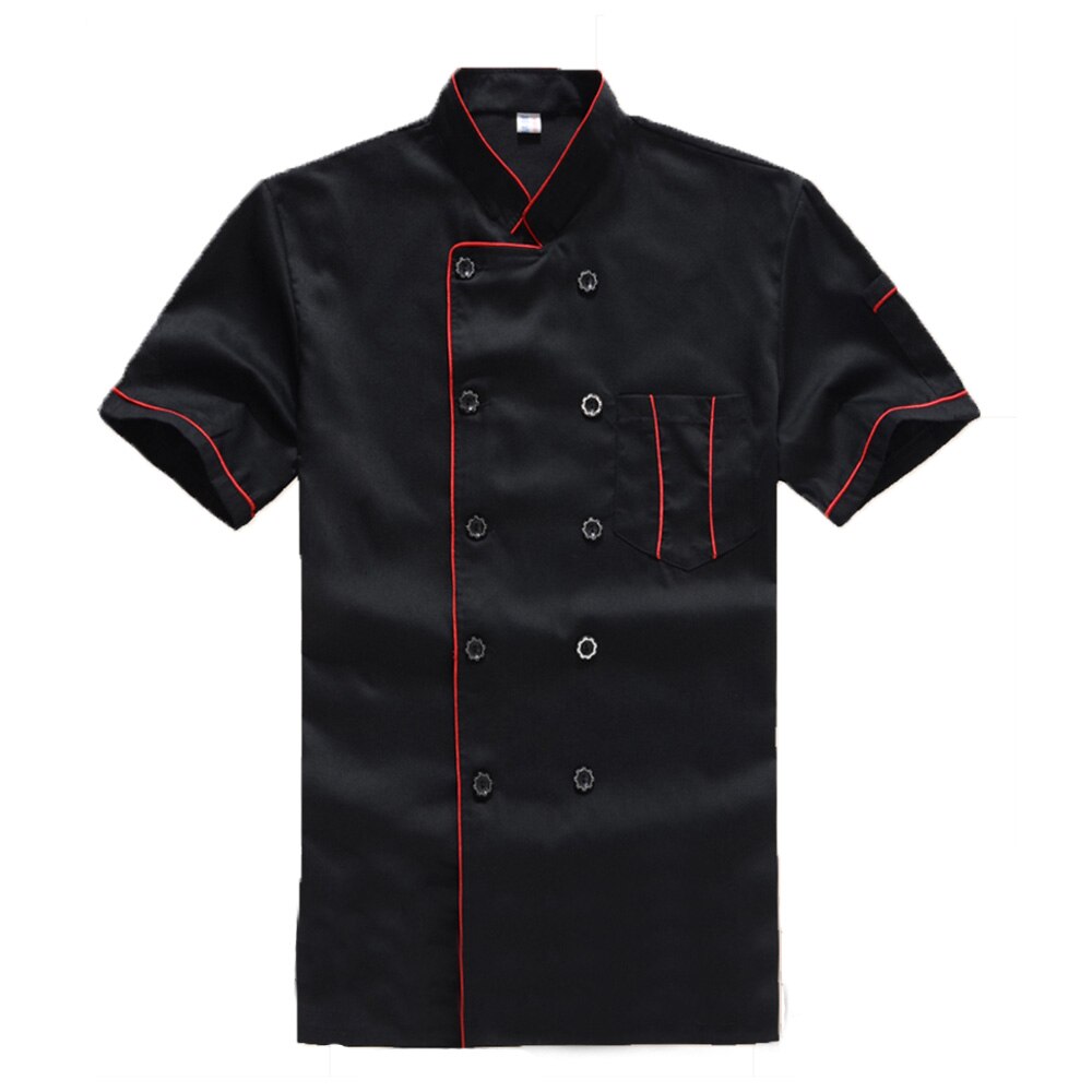 Summer Short-sleeved Breathable Black Chef Jacket ... – Grandado