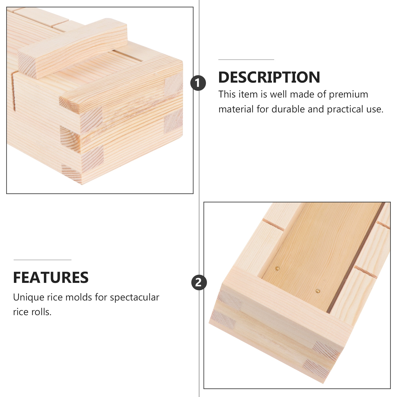 Wooden Rectangular Sushi Press Mold Box Sushi Maki... – Grandado