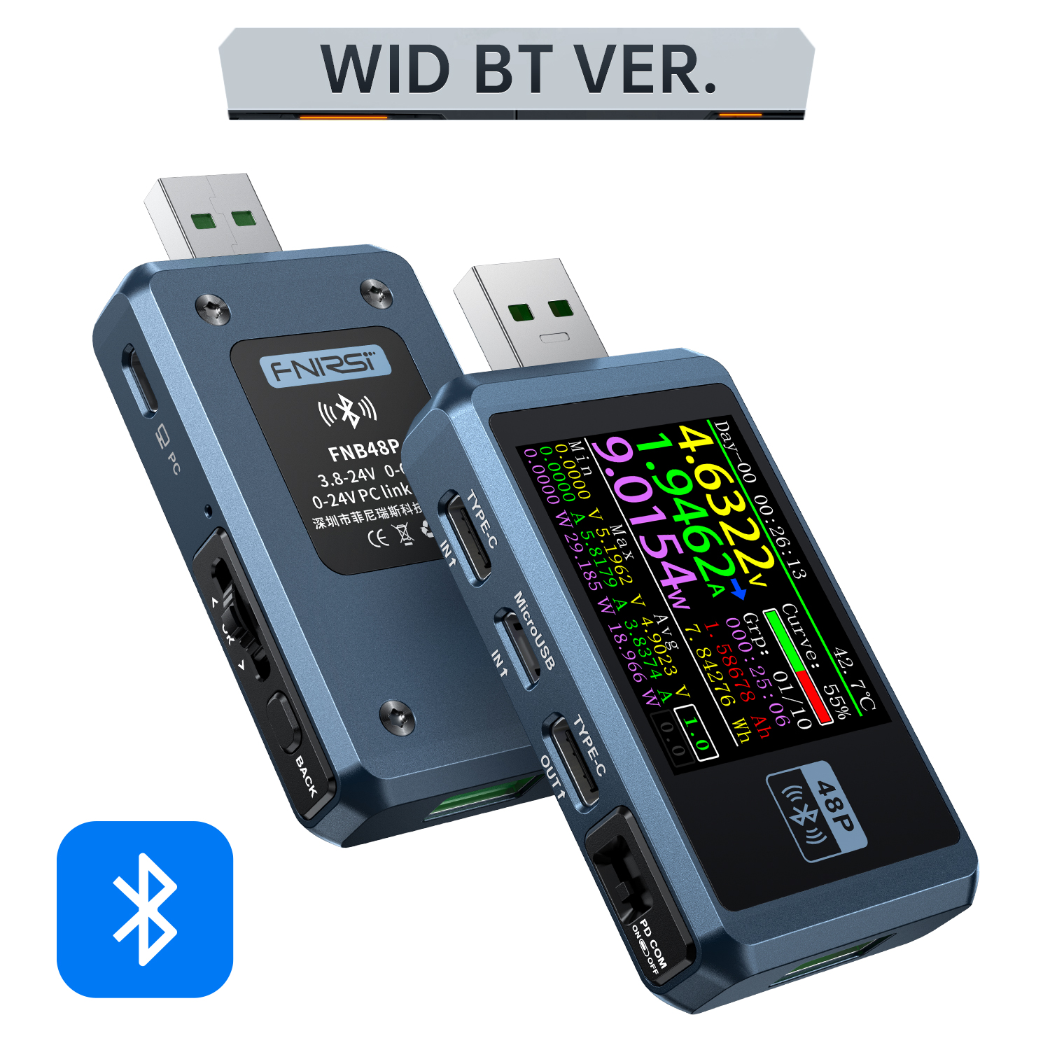 FNIRSI FNB48P USB Tester Voltmeter Ammeter TYPE-C ... – Vicedeal
