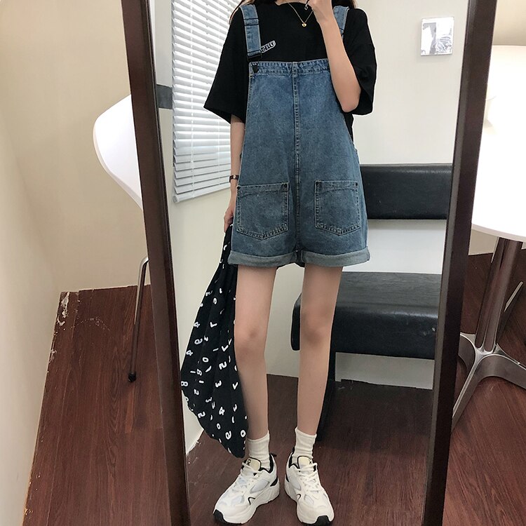 SML Summer korean preppy style Jumpsuit Denim Over... – Vicedeal