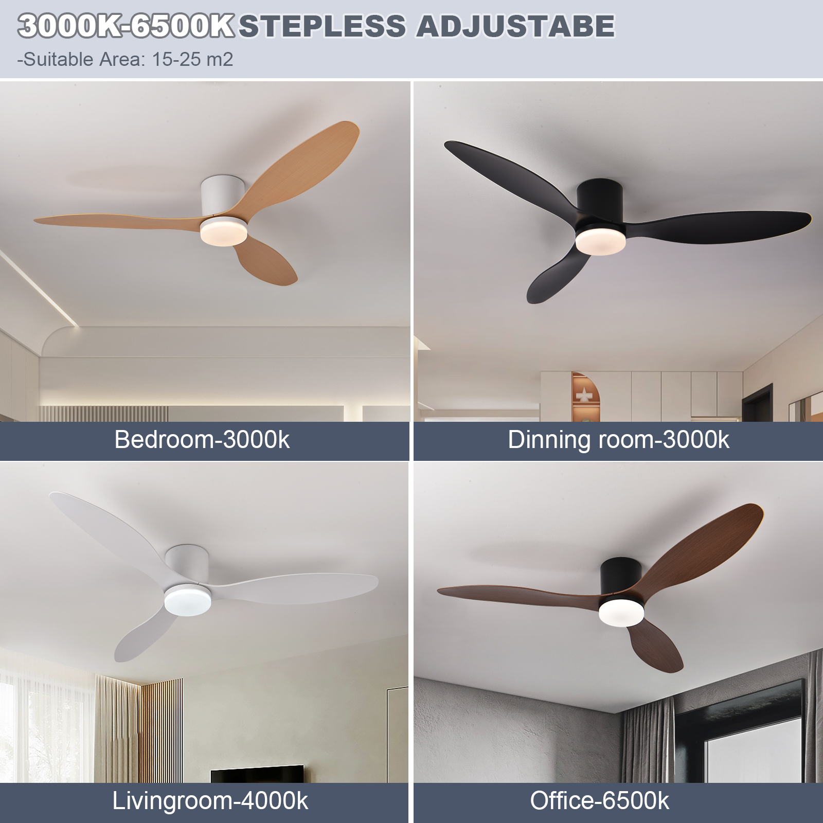 LED Ceiling Mounted Living Room Fan Light, Nordic ... – Vicedeal