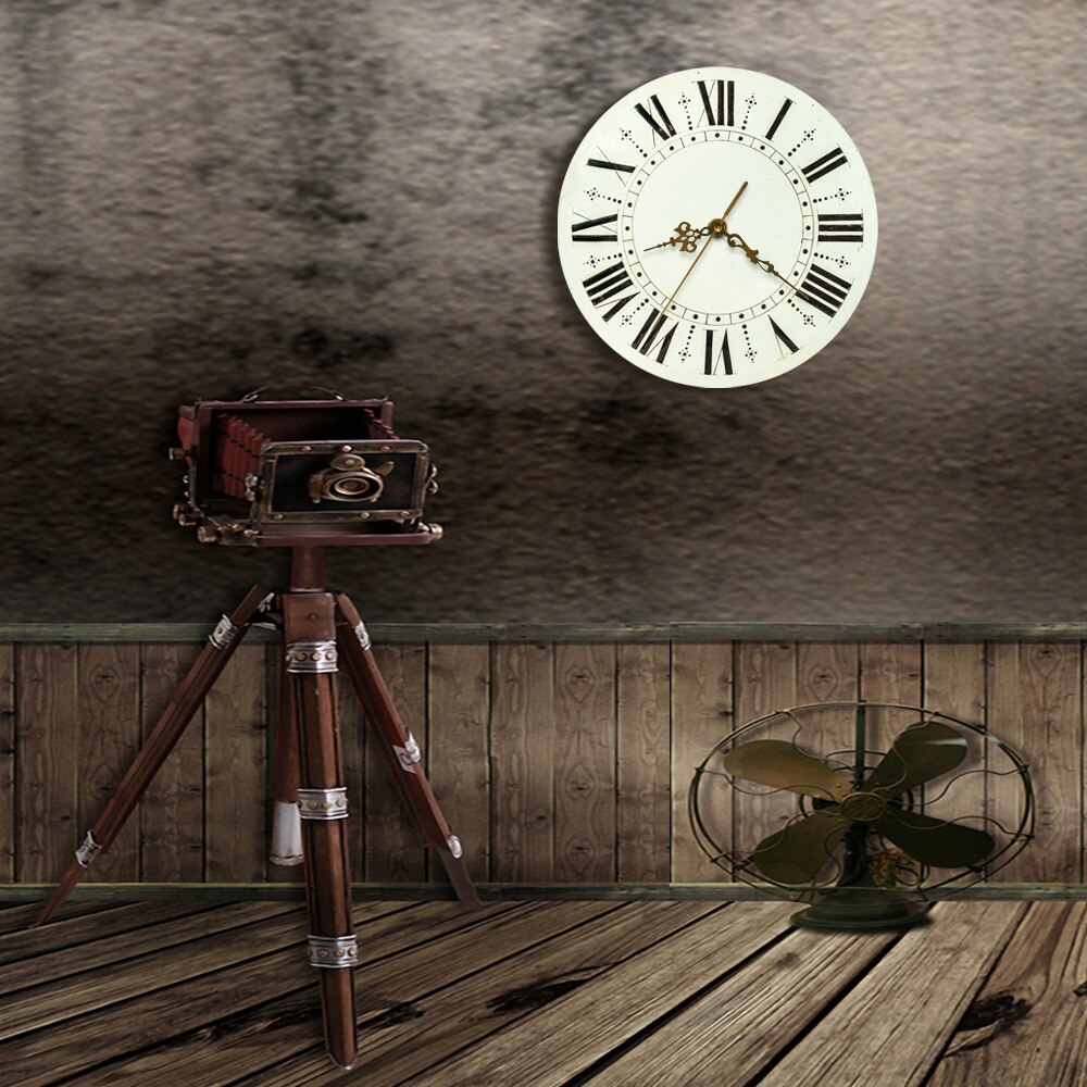 Retro Rustic Round Roman Numerals Wall Clock Vinta... – Grandado