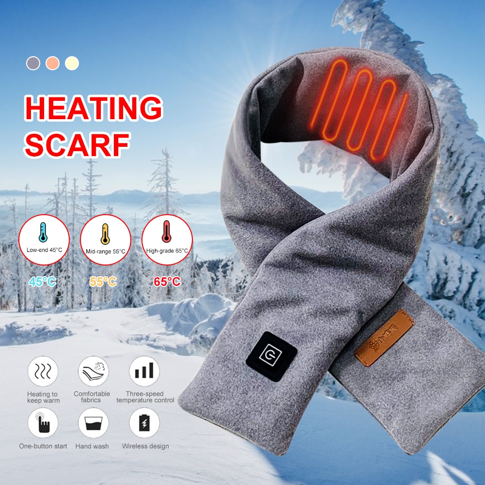 3 Levels Graphene Heated Scarf Winter USB Electric... – Grandado