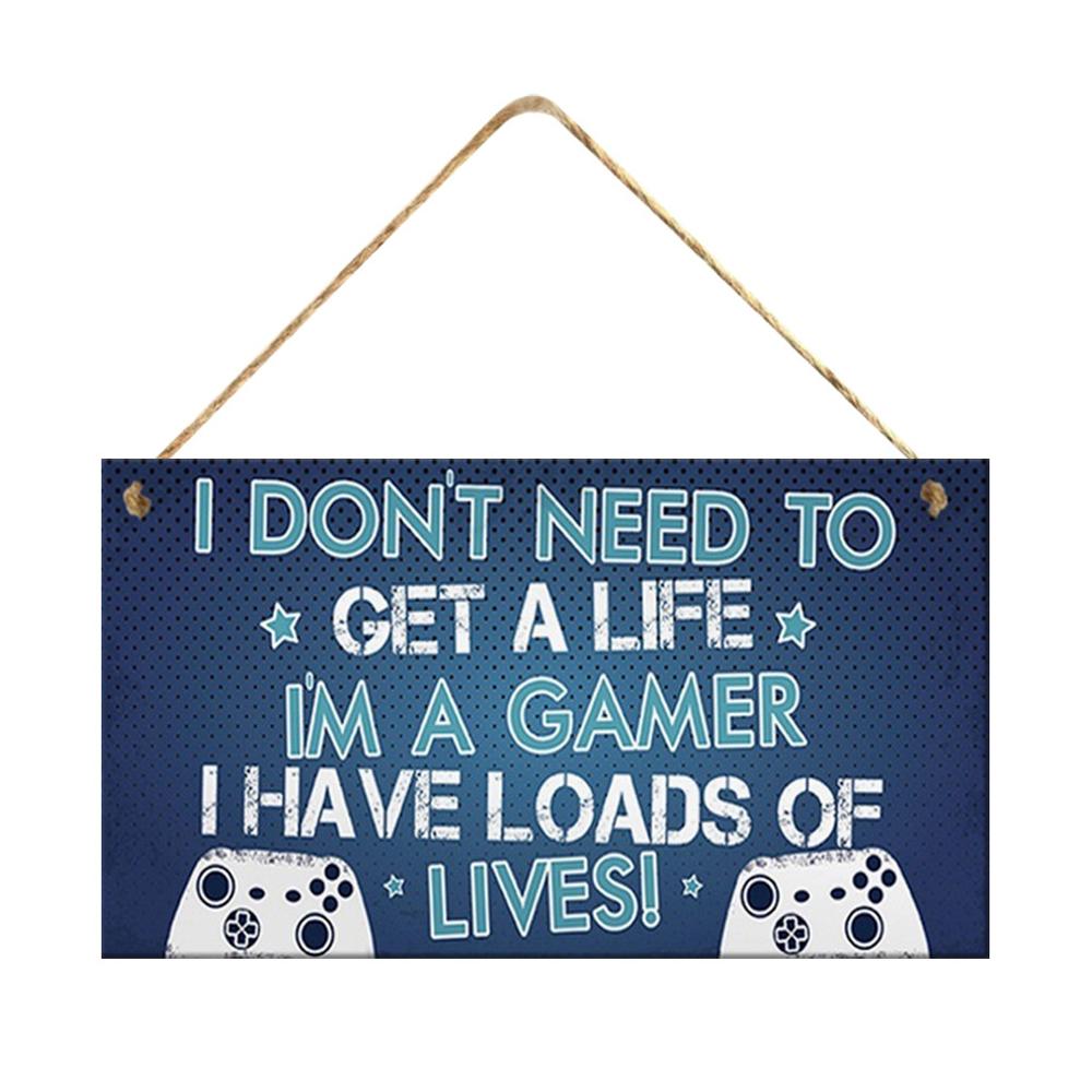 Game Slogan Wooden Door Signs Wall Plaques Decor D... – Grandado