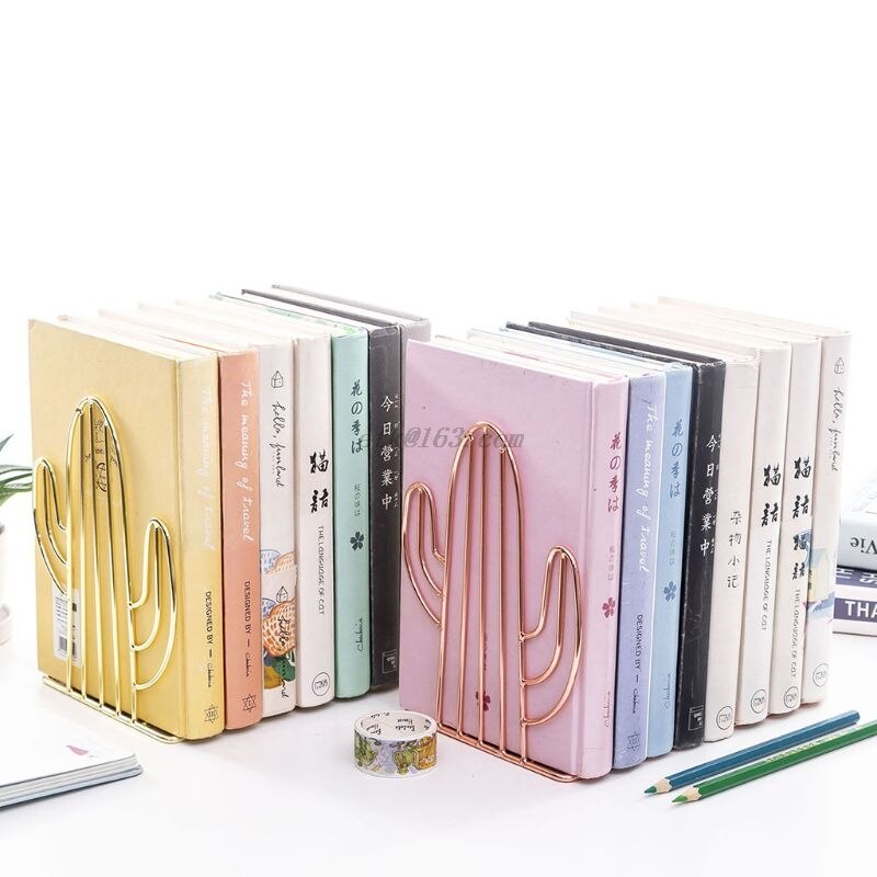 2PCS/Pair Cactus Shaped Metal Bookends Book Suppor... – Grandado