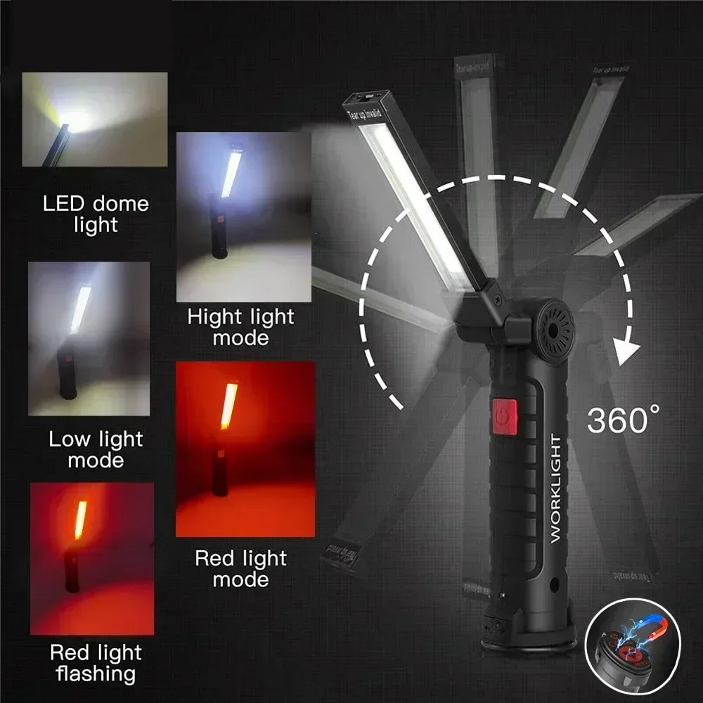 Portable COB LED Work Light USB Rechargeable LED F... – Grandado