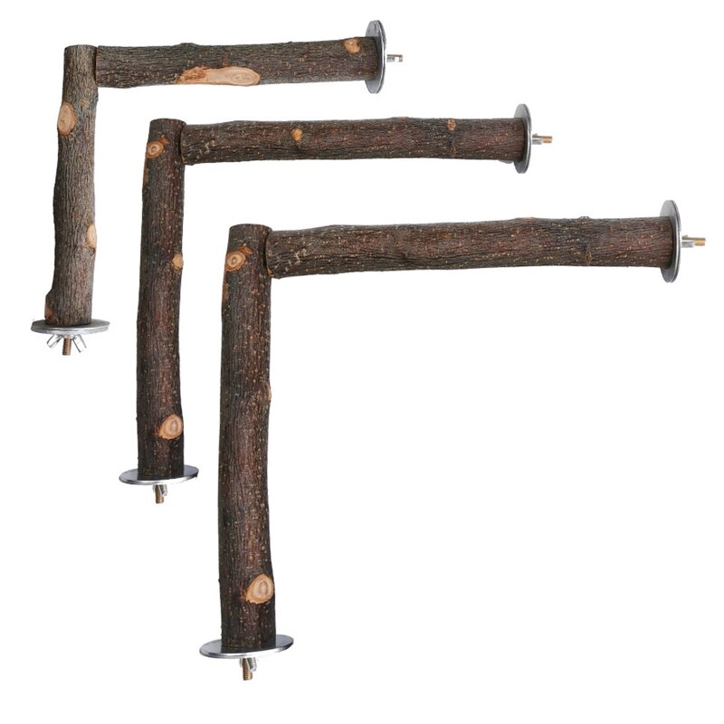 Bird Perches Natural Wood Stand L-shaped Bar Bird ... – Grandado