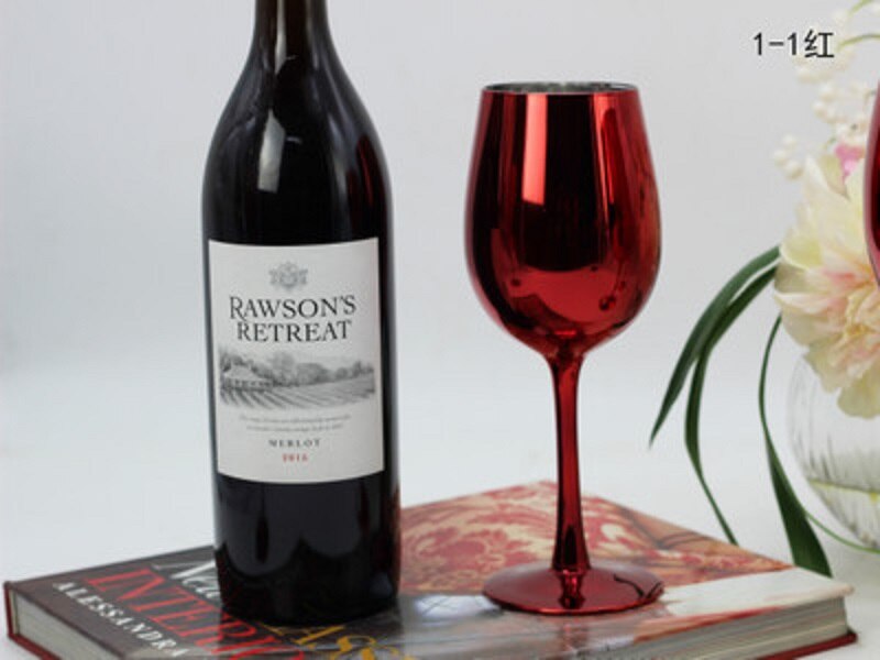 Creatieve rode kleur plating metalen glasdrinkbeke... – Grandado