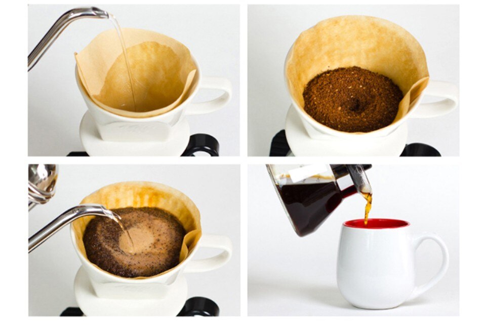 40 stücke Holz Original Hand Drip Papier Kaffee Fi... – Vicedeal