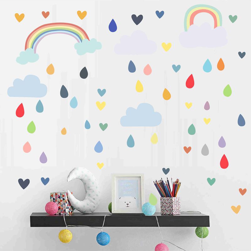 Colorful Raindrop Wall Sticker For Kids Room Baby ... – Grandado