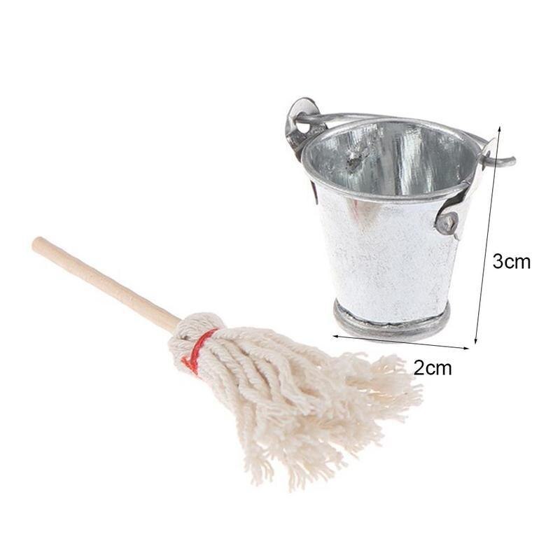 Mini Trash Can Mop Model Toy Pretend Home Cleaning... – Grandado