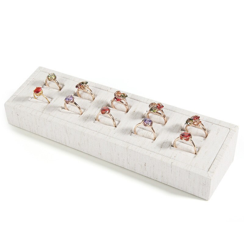 White linen Ring Display Tray jewelry Display Tray... – Grandado