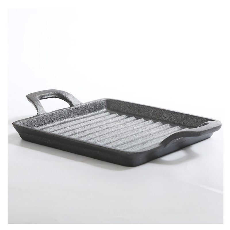 14*13.5cm Cast Iron Square Grill Plate with Double... – Vicedeal