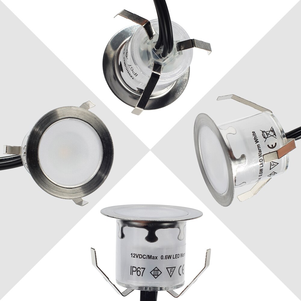10 Pack LED Deck Light IP67 Waterproof Stainless Steel Recessed Stair ...