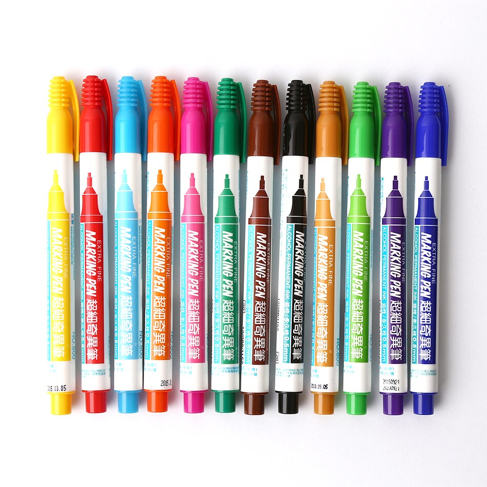 Marker Pen 0.5mm 12 Colors/box Extra Fine Alcohol ... – Grandado
