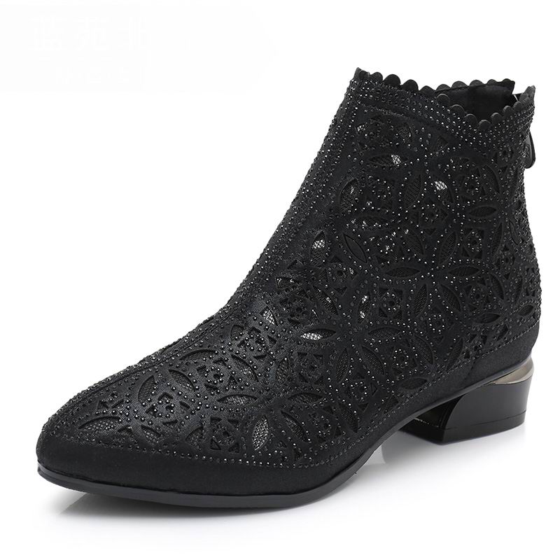 GKTINOO Women Boots Hollow-Out Ankle Boots Crystal... – Grandado