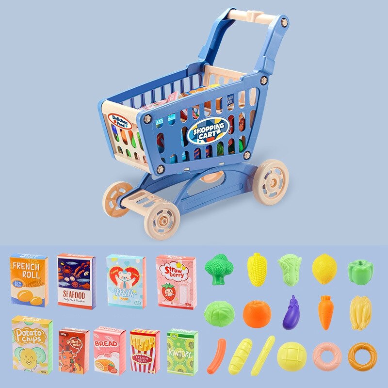 Role Play Toy Shopping Cart Set Pretend Toy Grocer... – Grandado