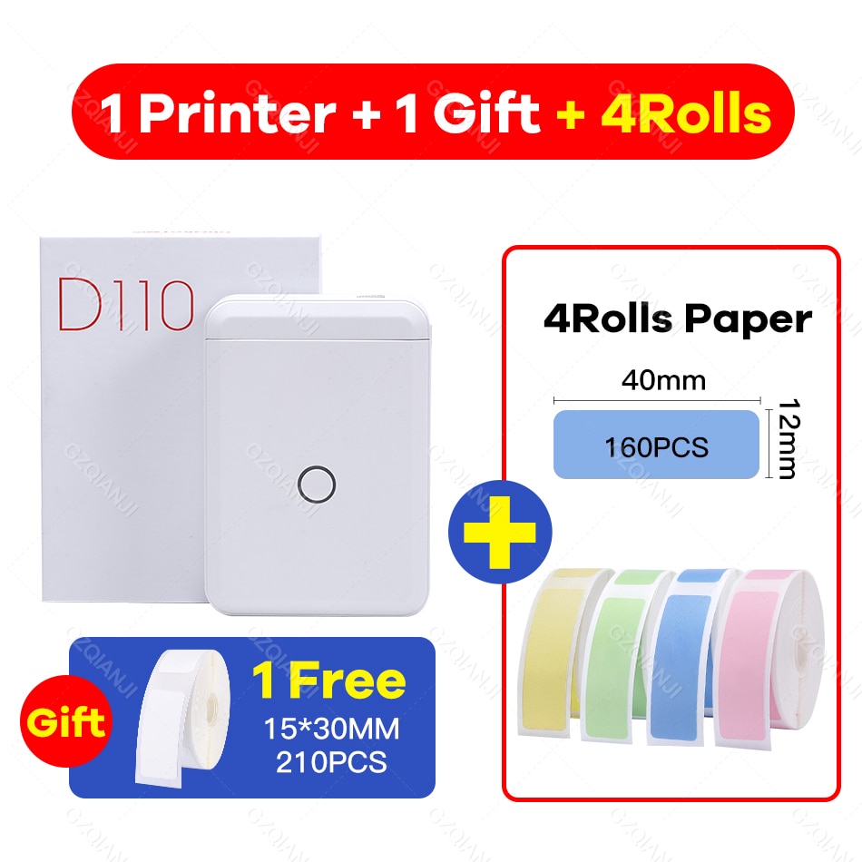 Niimbot D110 Mini Portable Thermal Label Printer P... – Vicedeal