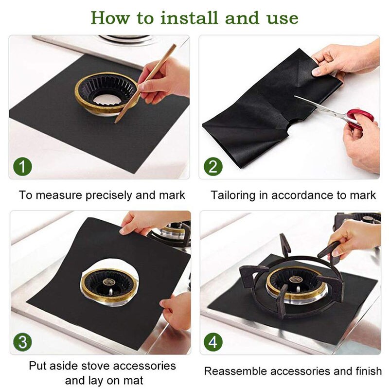 4Pcs Gas Stove Protector Cooker cover liner Reusab... – Grandado